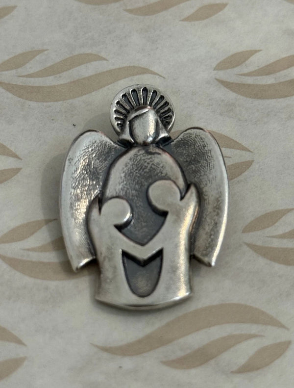 Pre-Owned James Avery Retired Sterling Silver Large Guardian Angel Pin ...